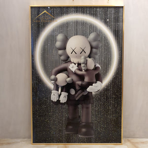 Gray Kaws Crystal Painting