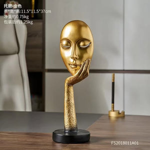 Gold Full Face Mask Table Decor